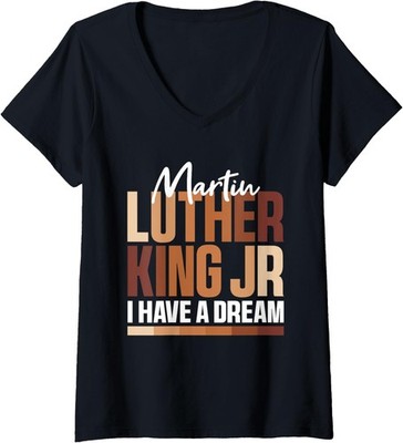 MLK Day I Have A Dream Black History Month BLM Ladies' V-Neck Tshirt | eBay