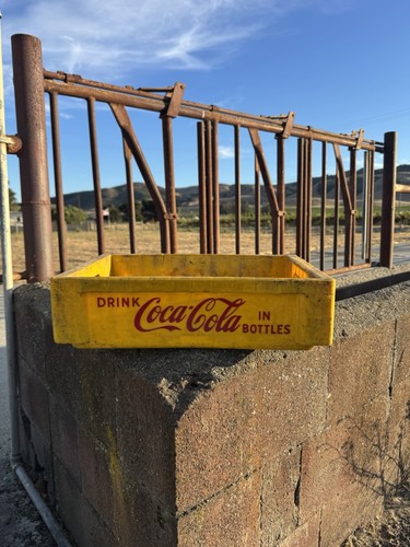 Vintage Drink Coca-Cola plastic yellow Case Box 24 Bottle Coke Soda ...