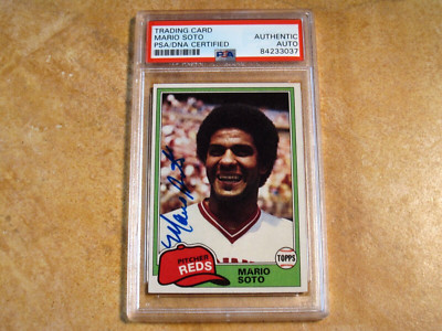 MARIO SOTO 1981 TOPPS SIGNED AUTOGRAPHED CARD #354 CINCINNATI REDS PSA ...