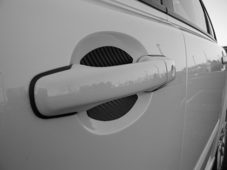 Carbon Fiber Trim Door Handle Guard Paint Scratch Protector Fits All ...