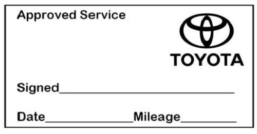 TOYOTA APPROVED GARAGE SERVICE STAMP - 46mm x 16mm - ideal for service ...