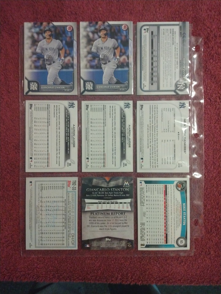 Aaron Judge / Mike , G Stanton Yankees .NM 11 Card lot . 2011 & 2 more ...