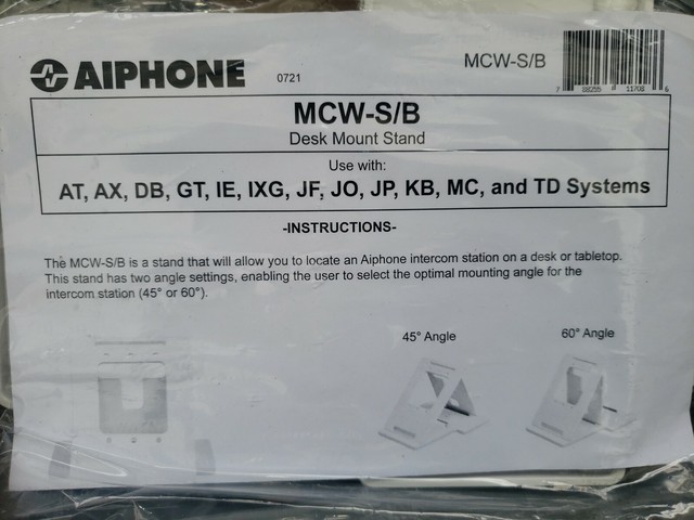 Aiphone Desk Mount Stand for Intercom Systems MCW-S/B for sale online ...