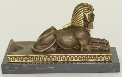 Vintage European Finery Art Deco Egyptian Revival Bronze Sphinx Bookend ...