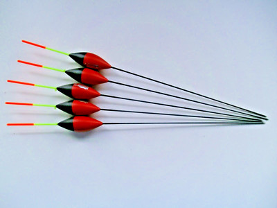 5 x TEAM SPECIALIST CARBON STEM TWIN TIP COLOUR POLE FLOATS 2g 23cm ...