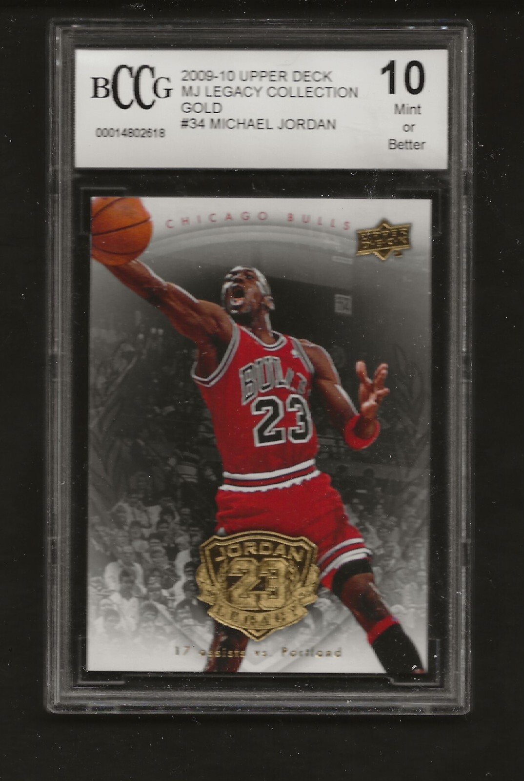 2009-10 Upper Deck MJ Legacy Collection Gold #34 Michael Jordan BCCG 10 ...