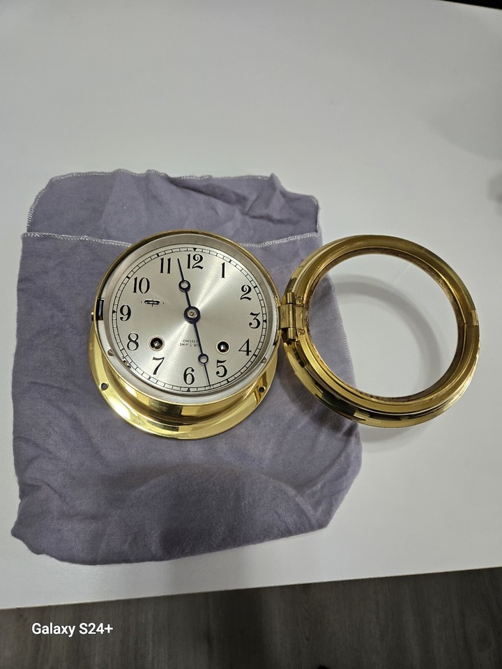 Chelsea 4.5" diameter Ship's Bell Hinge Bezel Clock | eBay