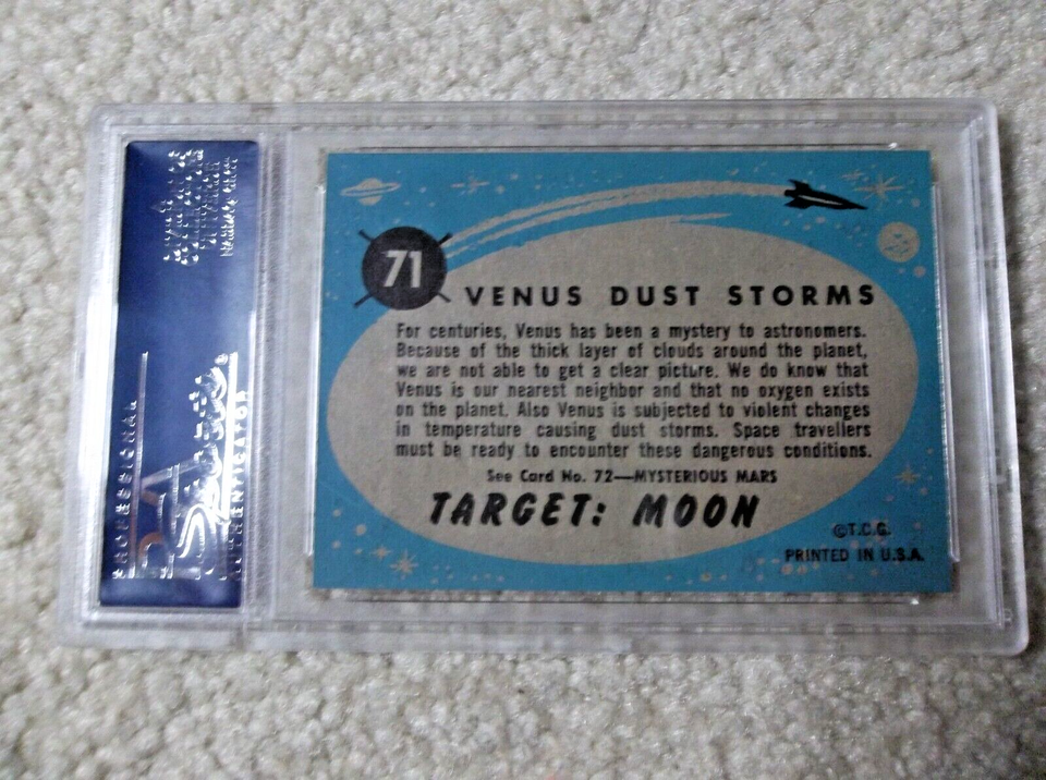 1957 TOPPS TARGET MOON # 71 VENUS DUST STORMS PSA 8 NM-MINT SPACE AGE ...