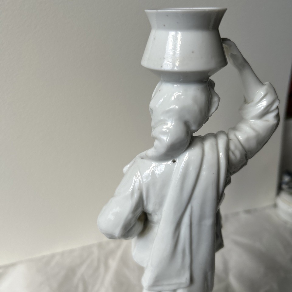 Blanc De Chine Pair Of Candlesticks Meissen Mark To Base | eBay UK