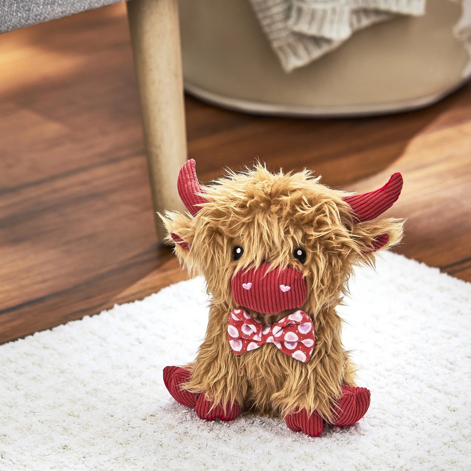 Vibrant Life Valentine's Day Velvet Moo Dog Toy, Red and Brown, 9" | eBay