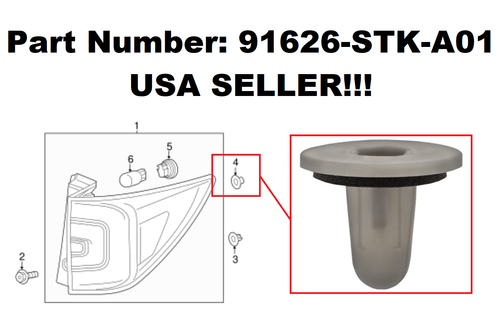 NEW- 8 TAILLIGHT SCREW GROMMETS! FOR ACURA MDX RDX HONDA CIVIC ETC ...