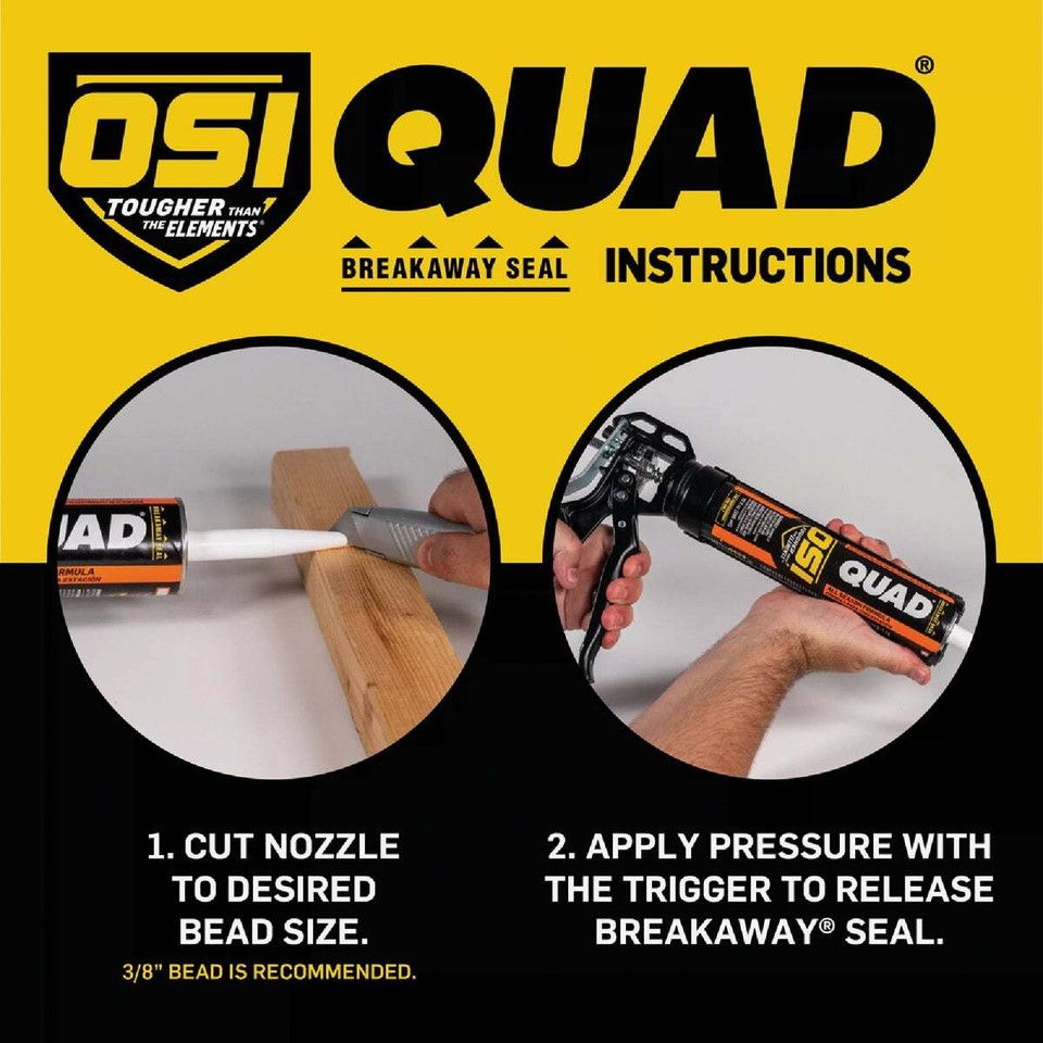 OSI QUAD 10 Oz. Window, Door & Siding Polymer Sealant, Almond 1637223 ...
