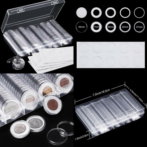 30 mm Coin Capsules and 5 Sizes (17/20/25/27/30 mm) Protect Gasket Coin ...