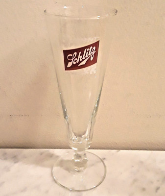 Vintage Schlitz Footed Pilsner Beer Glass Stems 8 1/2" Tall SUPER CLEAN ...