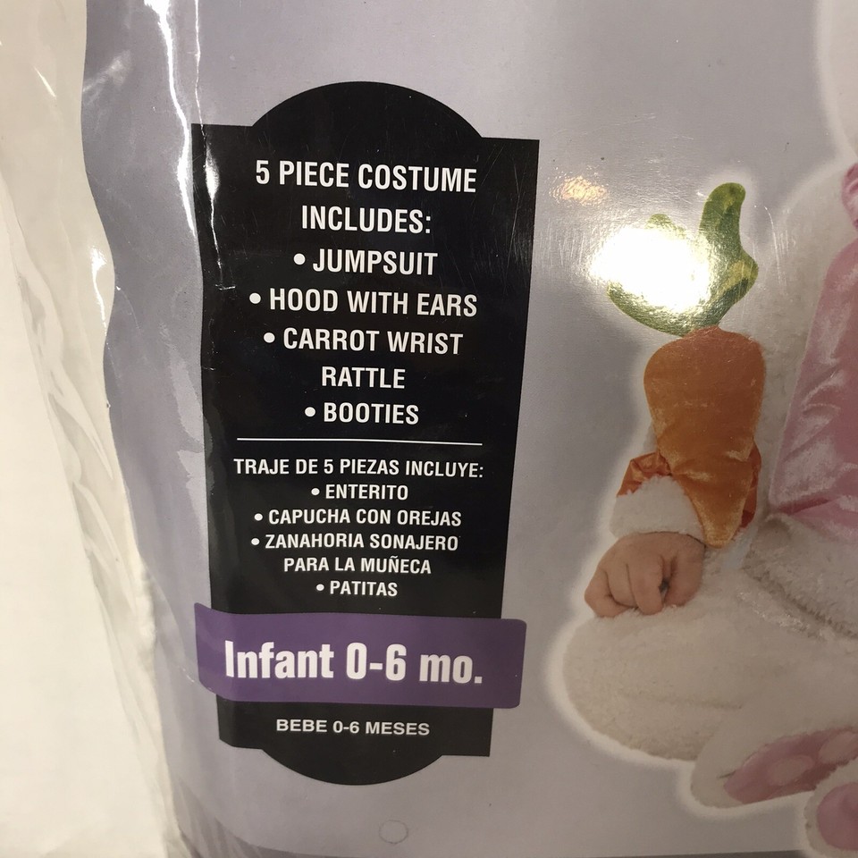 Little Rabbit Easter Bunny Halloween Costume White Wabbit Infant 0-6 ...