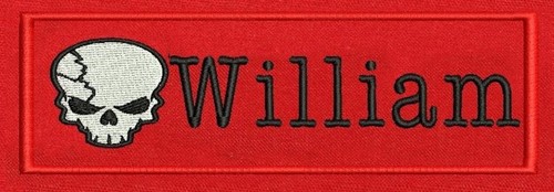Custom Name Patch / Label x3 | SEW-ON | Personalised Rectangle Skull ...