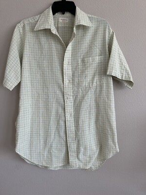 Vintage Men’s Hathaway Plaid Short Sleeve Button Up Shirt | eBay