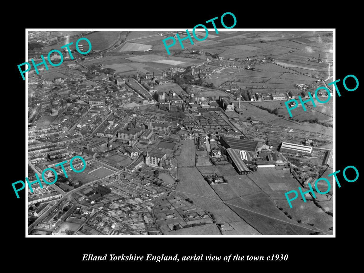 OLD 8x6 HISTORIC PHOTO OF ELLAND YORKSHIRE ENGLAND TOWN AERIAL VIEW ...