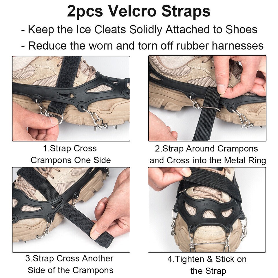 Ice Crampons 19 Micro Spikes Ice Cleats for Boots Anti Slip Ice Grip ...