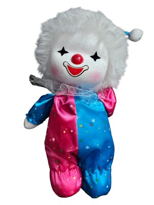 RARE 1986 Poter Musical Baby Clown Soft Plush Moving Doll 80s Stars ...