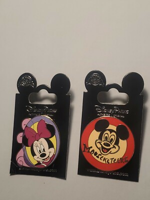 Disney Parks 2 Pin Lot Mickey Mouseketeers + Minnie Mouse Portrait NEW ...