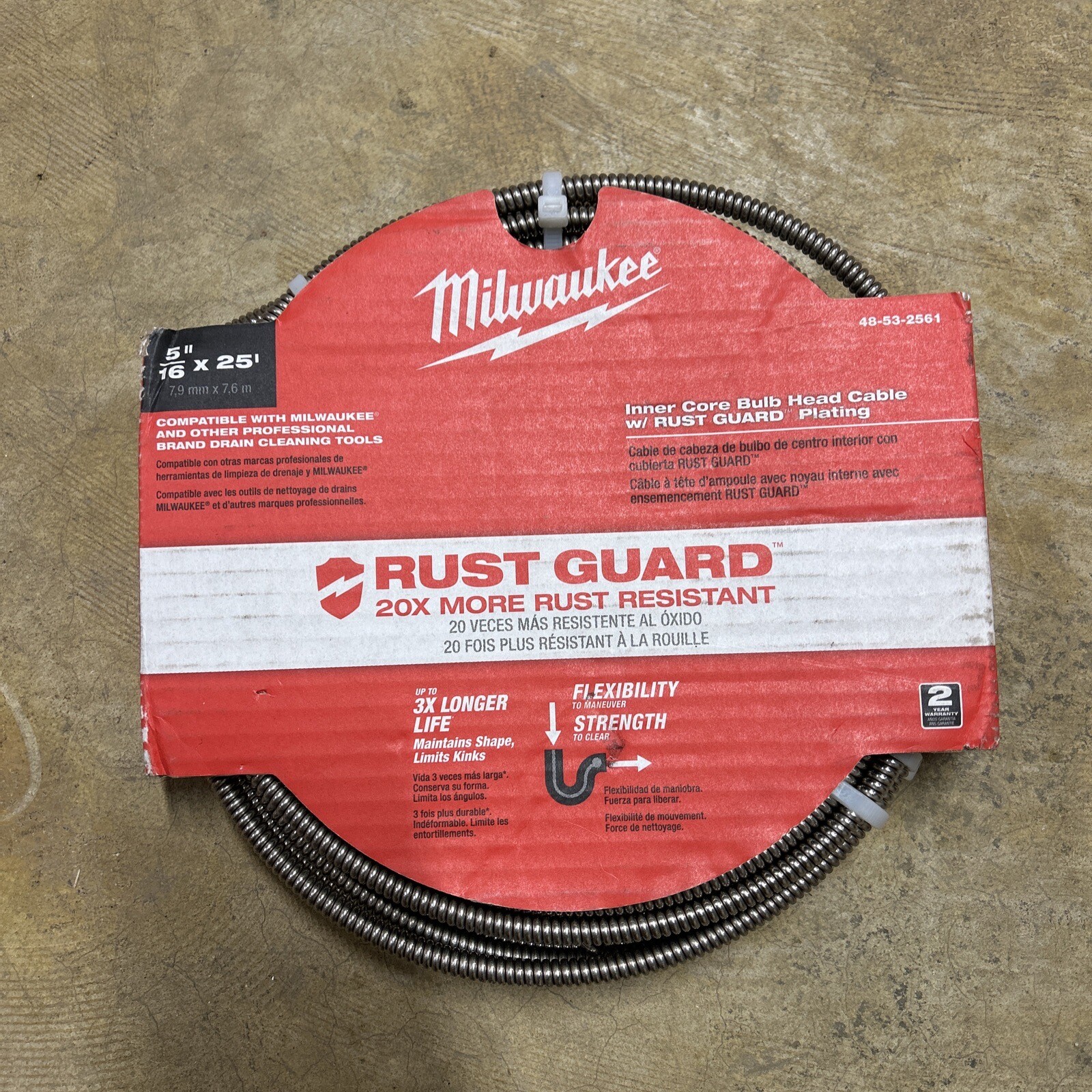 Milwaukee (48-53-2561) Drain Cleaning Cable 45242023875 | eBay