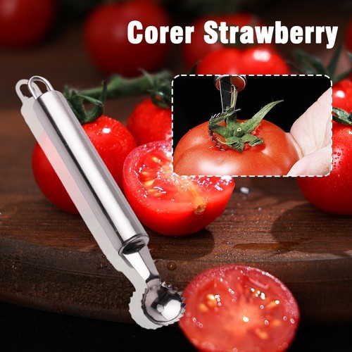 Steel Tomato Corer Strawberry Huller Stem Remover Fruit Leaf Remover ...