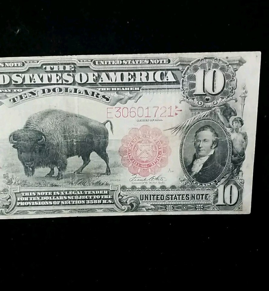 1901 $10 Bison United States Currency Note Circulated VF #812 | eBay
