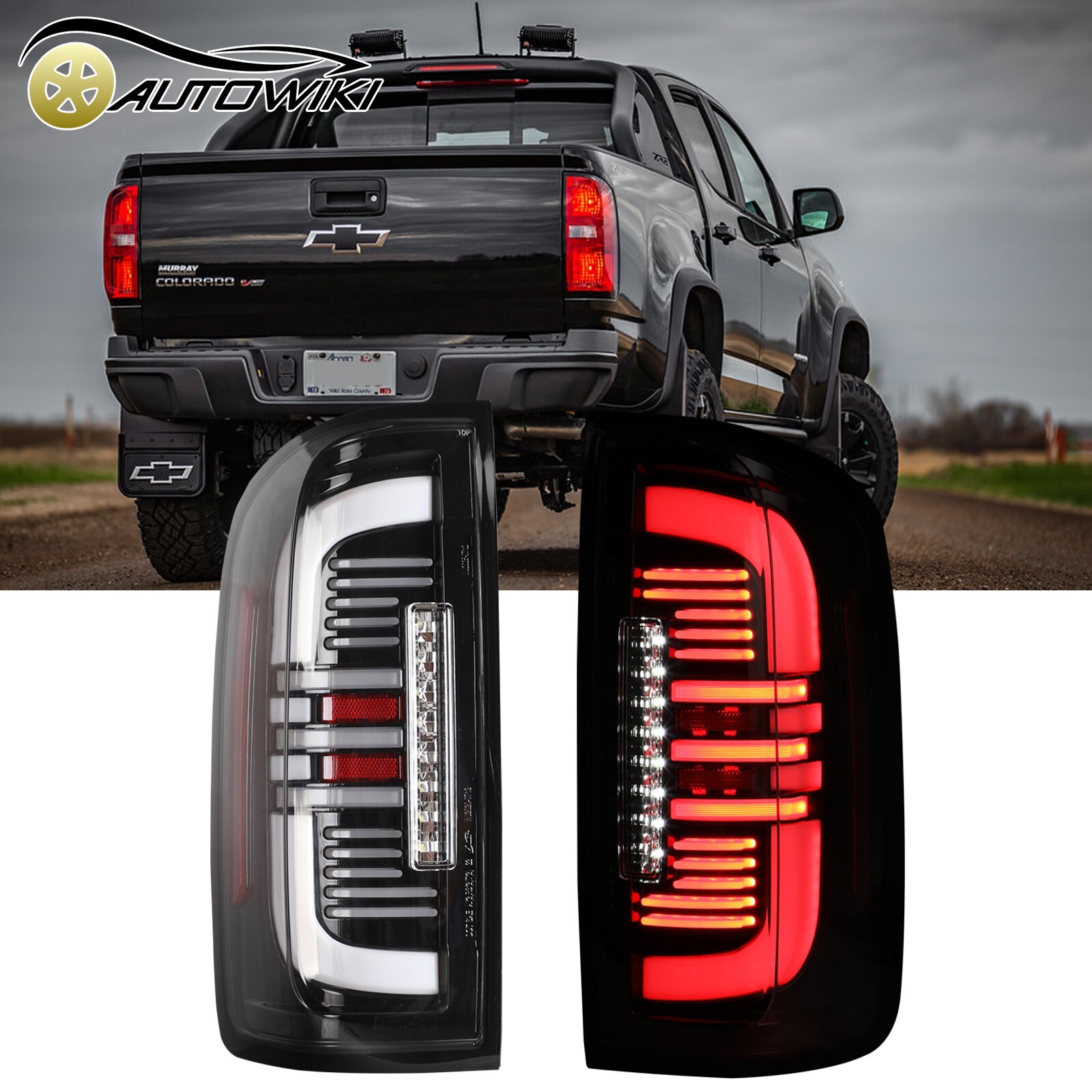 LED Tail Lights For 2015-2022 Chevy Colorado Black Clear Rear Brake ...