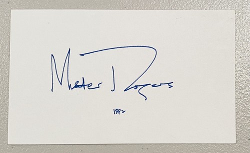 Mister Rogers Signed Autographed 3x5 Card Beckett BAS Mr Neighborhood ...
