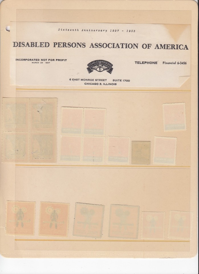Disabled Persons Association of America Letterhead and Poster Stamps ...