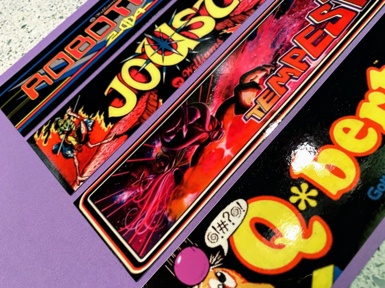 4 Pc MINI Arcade Marquee Stickers Ms. Joust Robotron Q*bert Tempest | eBay