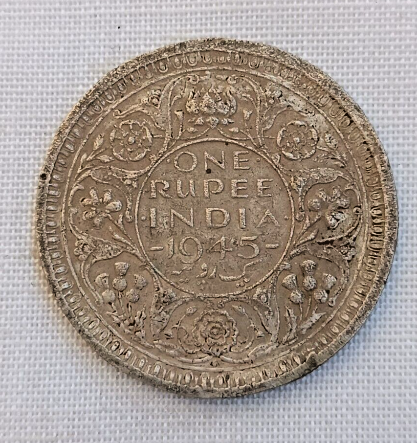 1945 BRITISH INDIA 1 ONE RUPEE KING GEORGE VI SILVER COIN | eBay