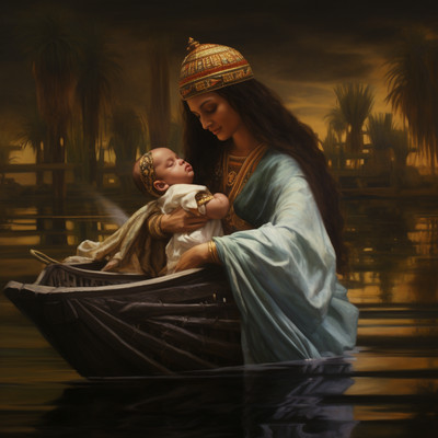 Egyptian_Queen_baby_Moses_in Nile4 - 24in(H)*24in(L) Wall Art Print | eBay