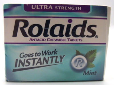 12 Total Rolls Ultra Strength Rolaid, Chewable Mint Tablets, 10 Tabs Ea ...
