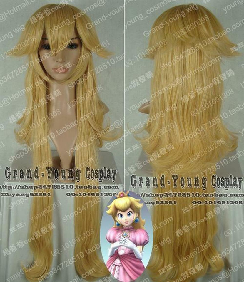 supermario Brothers Princess Mary Peach Princess Peach Long cosplay Wig ...