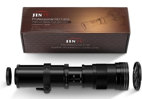 JINTU 420-800mm F/8.3-16 Super Telephoto Zoom Lens for SLR Black NEW ...