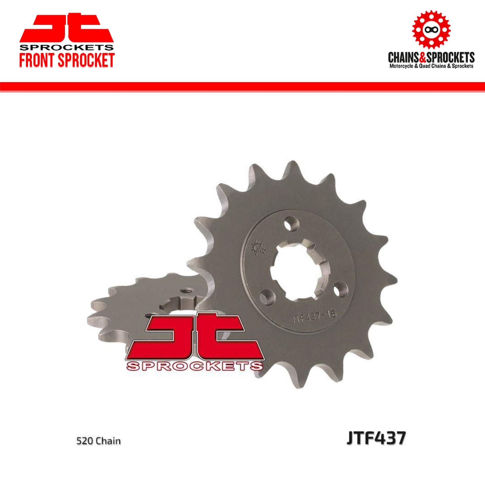 DID & JT Steel Chain & Sprocket Kit 520 VX3 114 Links F16t and R42t ...