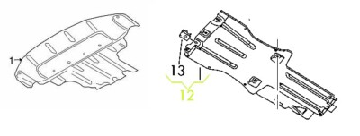 Audi Q7 10 - 15 OEM Engine Splash Shield Guards Genuine 7L8825231A ...