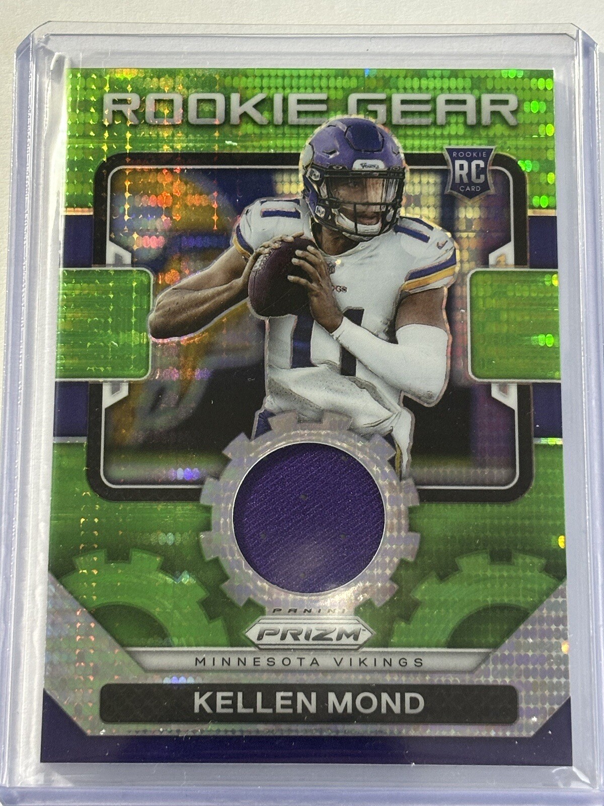 Kellen Mond Patch RC #RG-21 Rookie Gear Green Pulsar Prizm 2021 Prizm ...