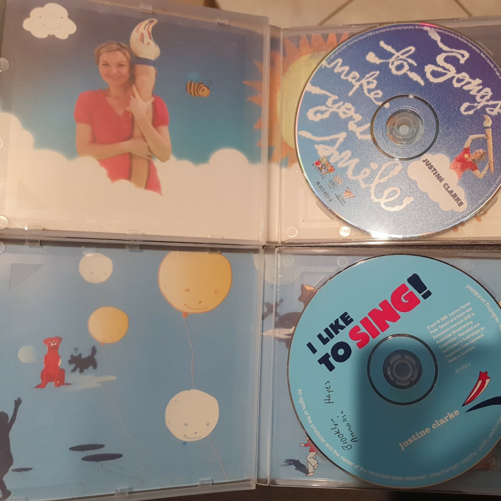 JUSTINE CLARKE I LIKE TO SING & SONGS TO MAKE YOU SMILE CD AUSTRALIAN ...