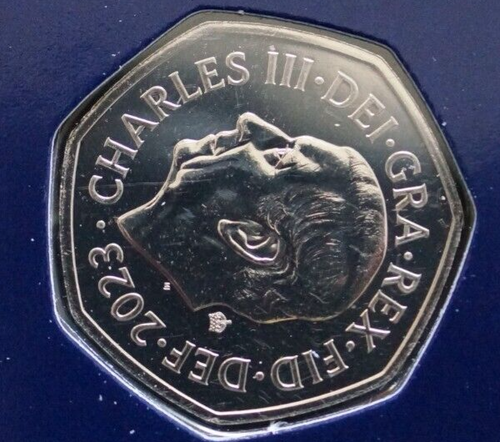 2023 UK King Charles III Atlantic Salmon Fish 50p Coin ( BUNC ) with ...