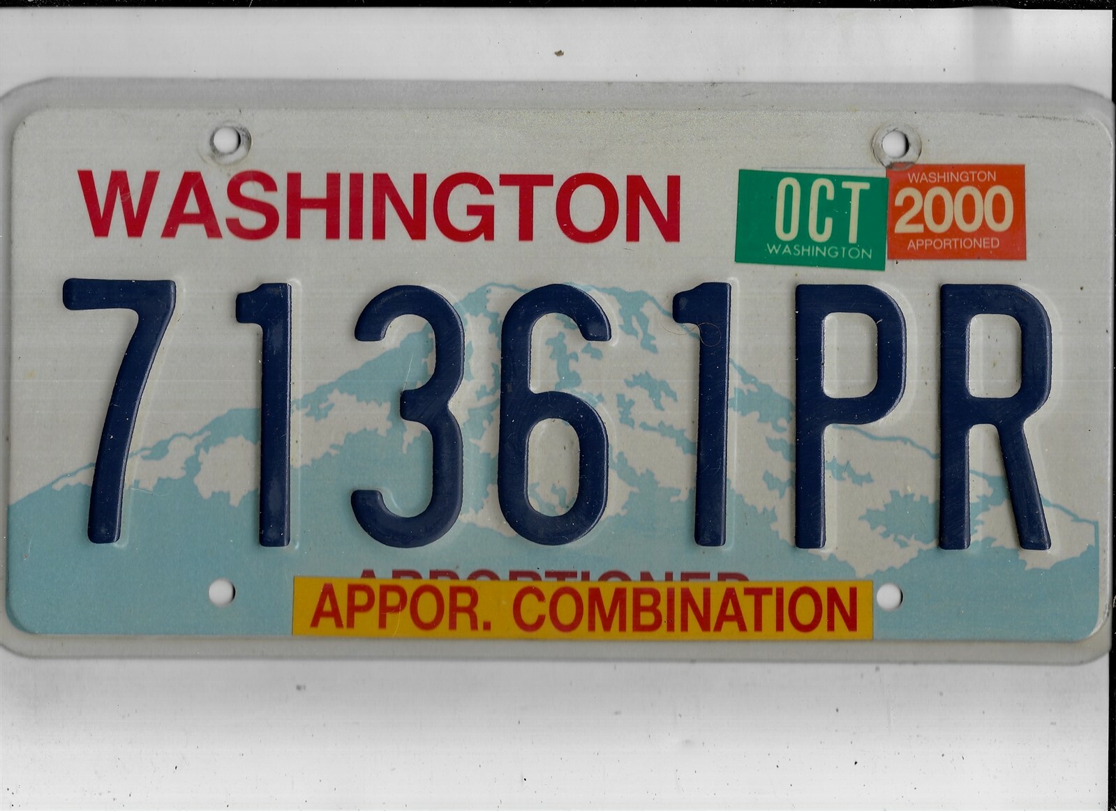 WASHINGTON 2000 license plate "71361PR" ***APPORTIONED*** | eBay