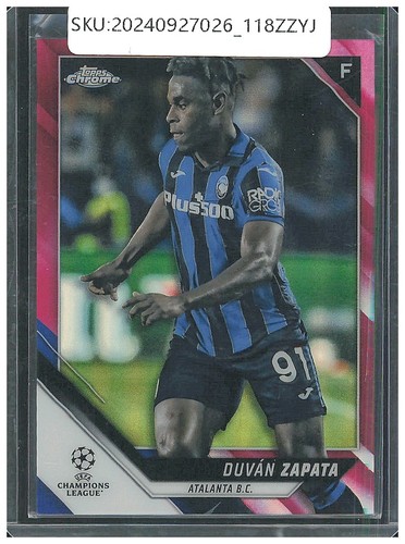2022 Topps Chrome UEFA Duván Zapata /175 Pink Refractor #83 | eBay