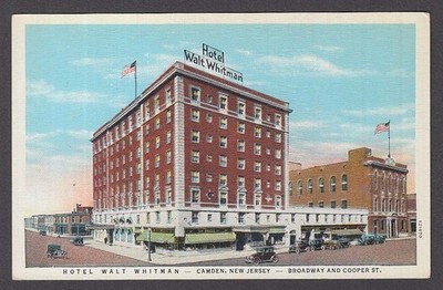 Hotel Walt Whitman Broadway & Cooper St Camden NJ postcard 1930s | eBay