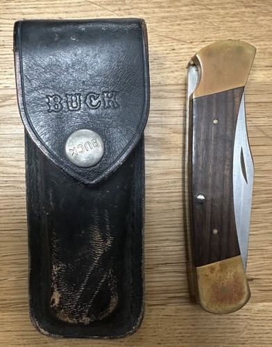 Buck Ranger 110 Single Blade Lockback Knife USA With Leather Sheath ...