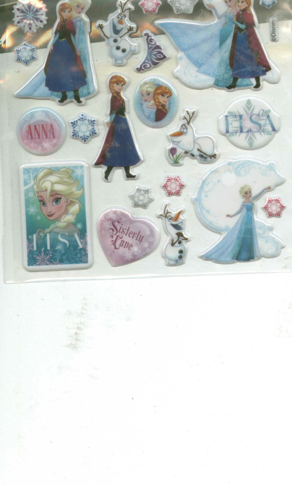 DISNEY FROZEN Elsa Anna Kristoff Olaf Sven Snow Sisters Stickers ...