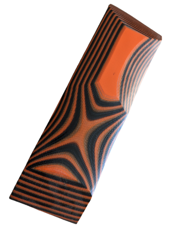 G10 Griffschalen, Signal Orange/ Black, Griffmaterial 130x40x6,5mm ...
