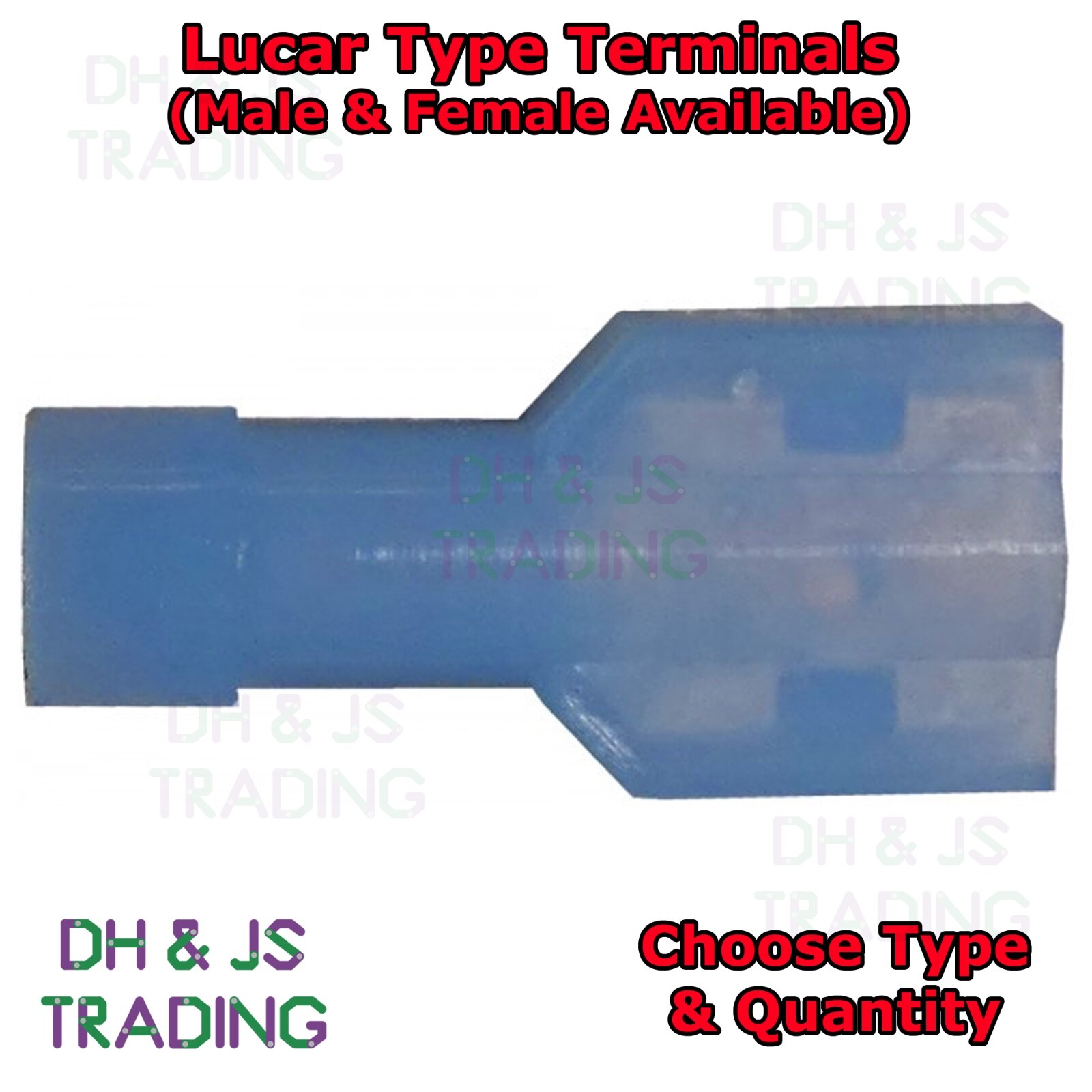 Lucar Type Spade Male & Female 6.3mm Spade Crimp Connector Terminal ...