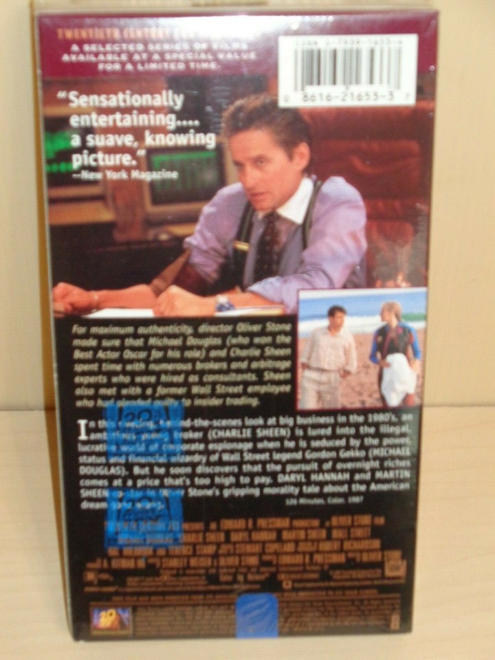 Wall Street (VHS, 1996) - New & Sealed! 86162165337| eBay